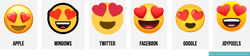 😍 Faccina sorridente con emoji occhi a cuore