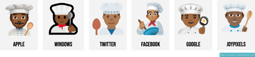 🧑‍🍳 Chef / cook emojis 🧑🏻‍🍳🧑🏼‍🍳🧑🏽‍🍳🧑🏾‍🍳🧑🏿‍🍳👨‍🍳👩‍🍳