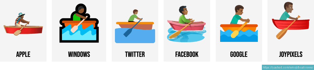 🚣 Boat rower emojis 🚣🏻🚣🏼🚣🏽🚣🏾🚣🏿🚣‍♂️🚣‍♀️