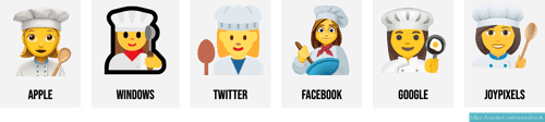 🧑‍🍳 Chef / cook emojis 🧑🏻‍🍳🧑🏼‍🍳🧑🏽‍🍳🧑🏾‍🍳🧑🏿‍🍳👨‍🍳👩‍🍳