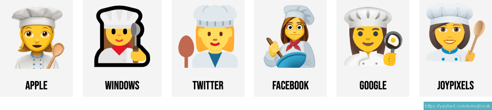 🧑‍🍳 Chef / cook emojis 🧑🏻‍🍳🧑🏼‍🍳🧑🏽‍🍳🧑🏾‍🍳🧑🏿‍🍳👨‍🍳👩‍🍳