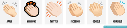 👏 Applaudir les mains applaudissant emojis 👏🏻👏🏼👏🏽👏🏾👏🏿