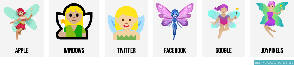 🧚 Fairy emojis 🧚🏻🧚🏼🧚🏽🧚🏾🧚🏿🧚‍♂️🧚‍♀️