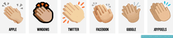 👏 Applaudir les mains applaudissant emojis 👏🏻👏🏼👏🏽👏🏾👏🏿