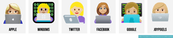 🧑‍💻 Technologist w/ laptop emojis 🧑🏻‍💻🧑🏼‍💻🧑🏽‍💻🧑🏾‍💻🧑🏿‍💻👨‍💻👩‍💻