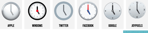 Clock time emojis 🕛🕧🕐🕜🕑🕝🕒