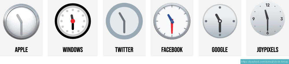 Clock time emojis 🕛🕧🕐🕜🕑🕝🕒