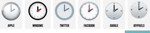 Clock time emojis 🕛🕧🕐🕜🕑🕝🕒