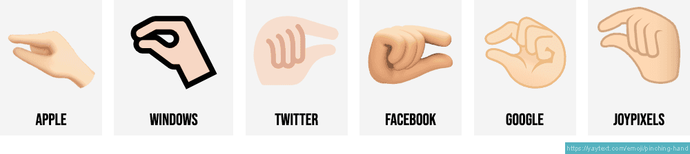 🤏 Pinching hand emojis 🤏🏻🤏🏼🤏🏽🤏🏾🤏🏿