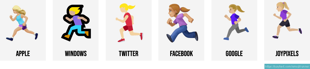 🏃 Runner emojis 🏃🏻🏃🏼🏃🏽🏃🏾🏃🏿🏃‍♂️🏃‍♀️