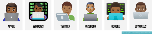 🧑‍💻 Technologist w/ laptop emojis 🧑🏻‍💻🧑🏼‍💻🧑🏽‍💻🧑🏾‍💻🧑🏿‍💻👨‍💻👩‍💻