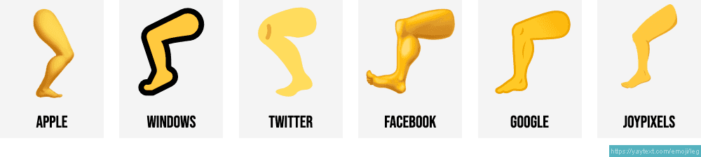 🦵 Leg emojis 🦵🏻🦵🏼🦵🏽🦵🏾🦵🏿