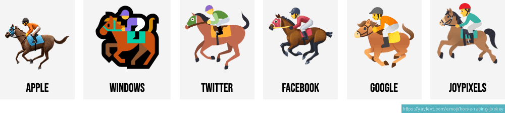 🏇 Horse racing emojis 🏇🏻🏇🏼🏇🏽🏇🏾🏇🏿