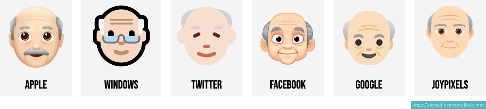 👴 Old man / grandpa emojis 👴🏻👴🏼👴🏽👴🏾👴🏿