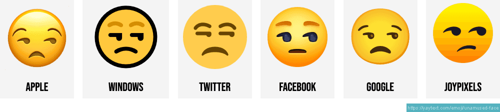 😒 Unamused face emoji