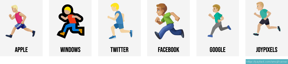 🏃 Runner emojis 🏃🏻🏃🏼🏃🏽🏃🏾🏃🏿🏃‍♂️🏃‍♀️