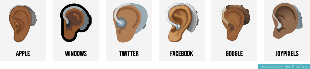 🦻 Ear w/ hearing aid emojis 🦻🏻🦻🏼🦻🏽🦻🏾🦻🏿