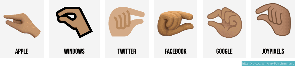 🤏 Pinching hand emojis 🤏🏻🤏🏼🤏🏽🤏🏾🤏🏿