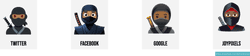 🥷 Emojis de ninjas 🥷🏻🥷🏼🥷🏽🥷🏾🥷🏿