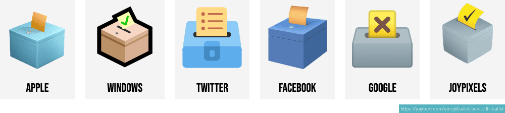 🗳️ Ballot box w/ ballot emoji (Vote!)