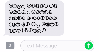 Unicode Bubble Text