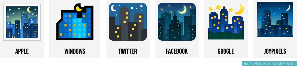 🌃 Night w/ stars emoji