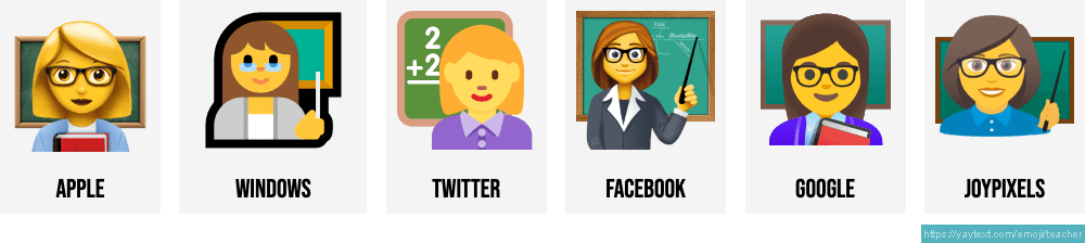 🧑‍🏫 Teacher emojis 🧑🏻‍🏫🧑🏼‍🏫🧑🏽‍🏫🧑🏾‍🏫🧑🏿‍🏫👨‍🏫👩‍🏫