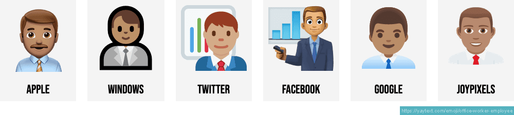 🧑‍💼 Office worker emojis 🧑🏻‍💼🧑🏼‍💼🧑🏽‍💼🧑🏾‍💼🧑🏿‍💼👨‍💼👩‍💼